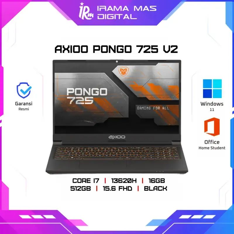 Jual Axioo Pongo 725 V2 Core I7 13620h/16gb/512gb/15.6 Fhd - Black ...