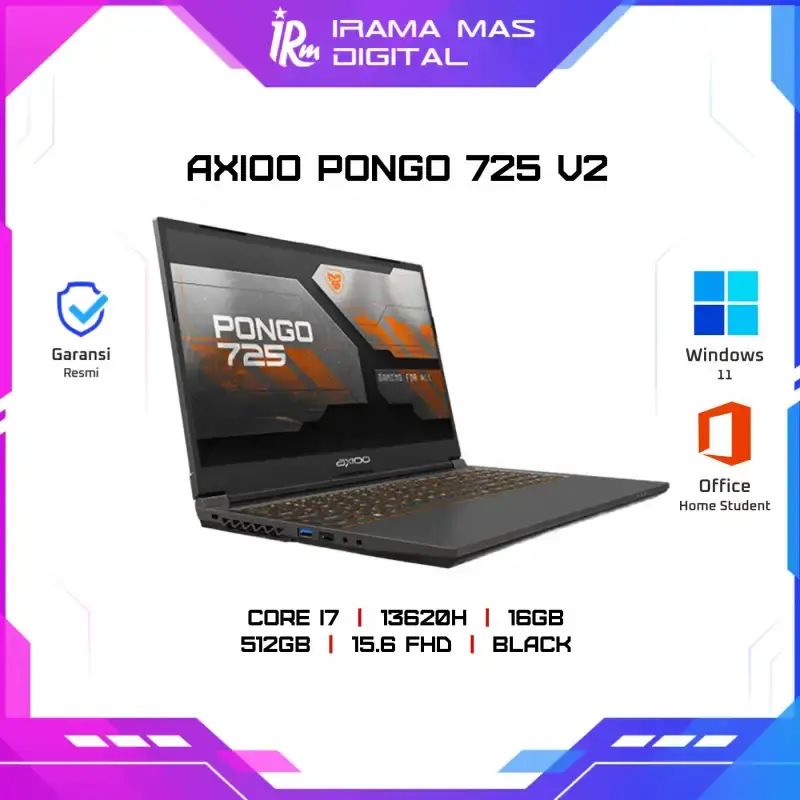 Jual Axioo Pongo 725 V2 Core I7 13620h/16gb/512gb/15.6 Fhd - Black ...