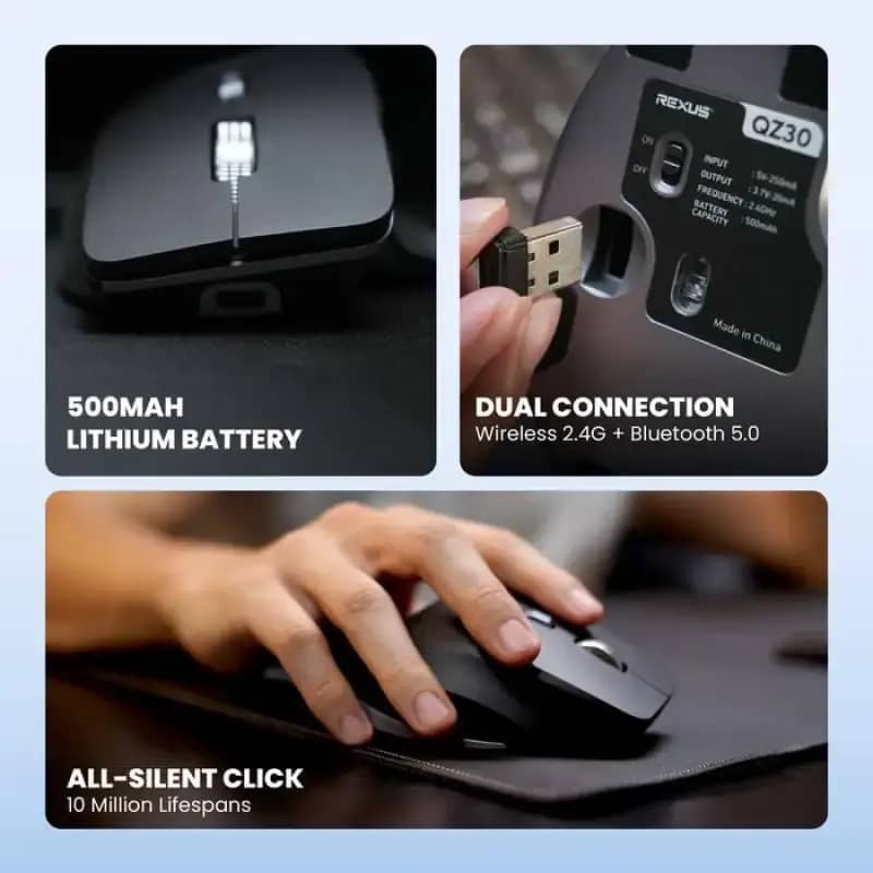 Promo Rexus Flow Qz30 / Qz-30 / Qz 30 Mouse Office Wireless Ergonomic ...
