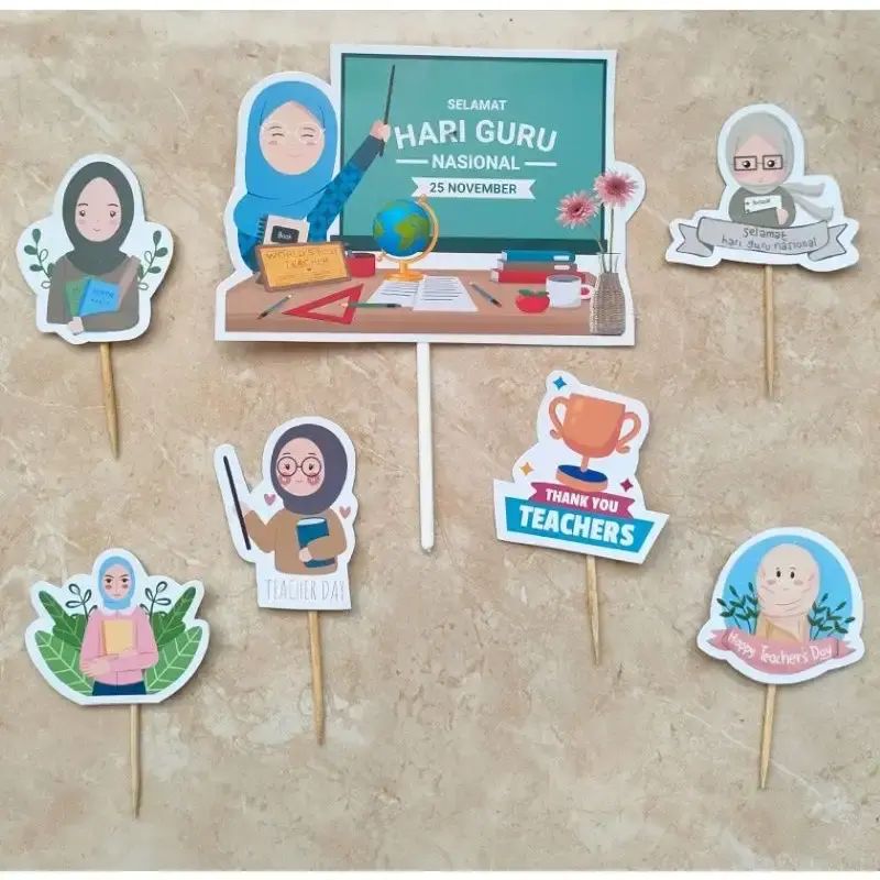 Jual Cake Topper Hari Guru 💯 Harga Murah & Kualitas Terbaik Februari 2026
