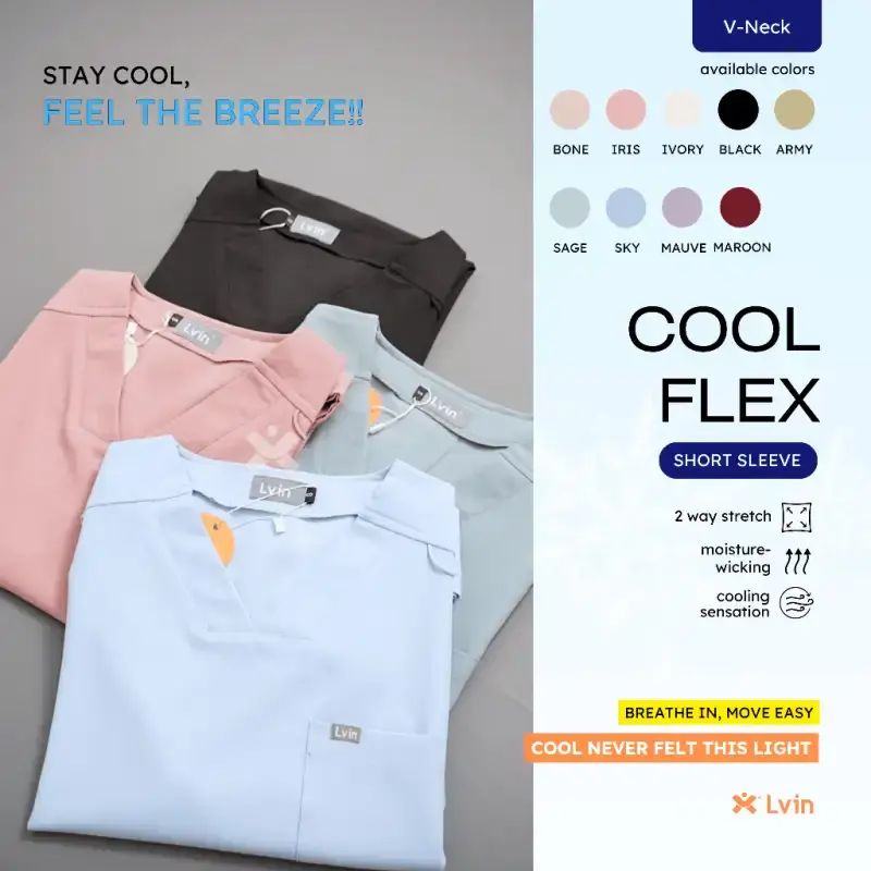 Jual [ Lvin ] Cool Flex Scrub - Baju Oka V Neck / Baju Jaga / Set Baju ...