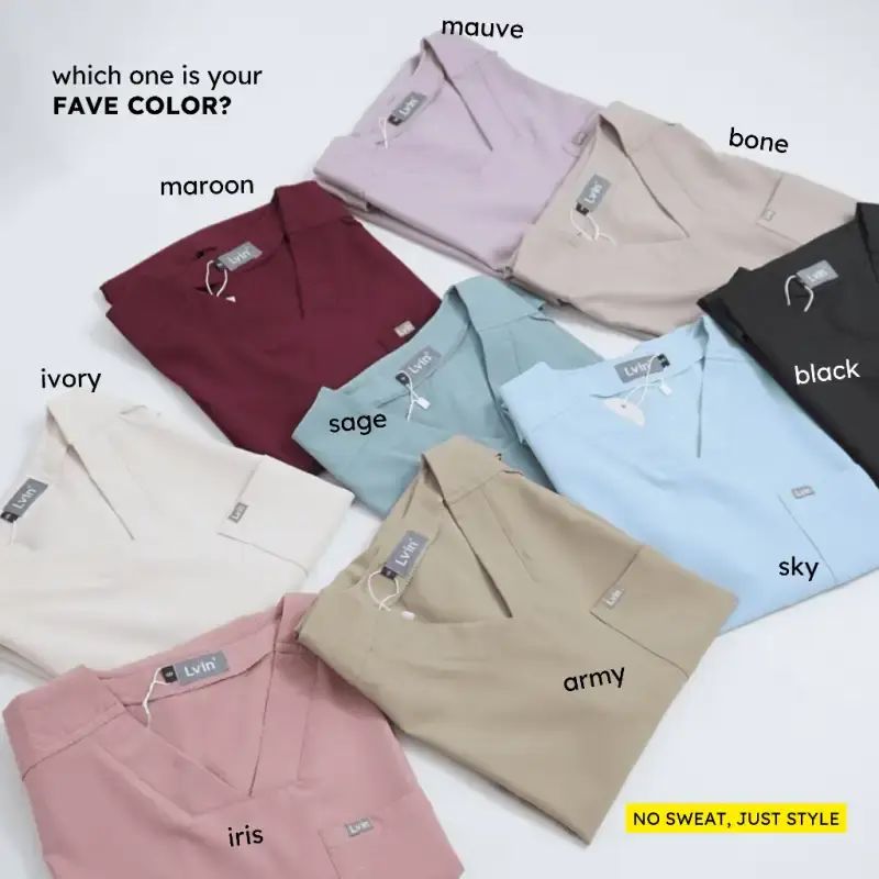 Jual [ Lvin ] Cool Flex Scrub - Baju Oka V Neck / Baju Jaga / Set Baju ...