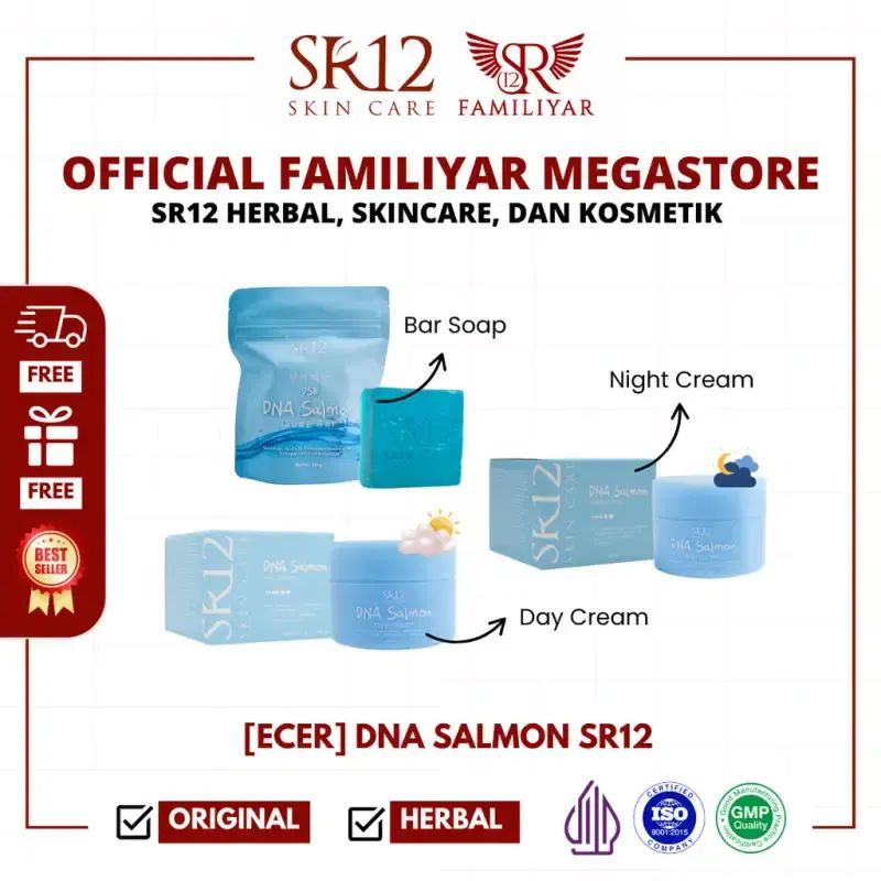 Promo [ecer] Sr12 Dna Salmon Series | Sabun, Day & Night Cream ...