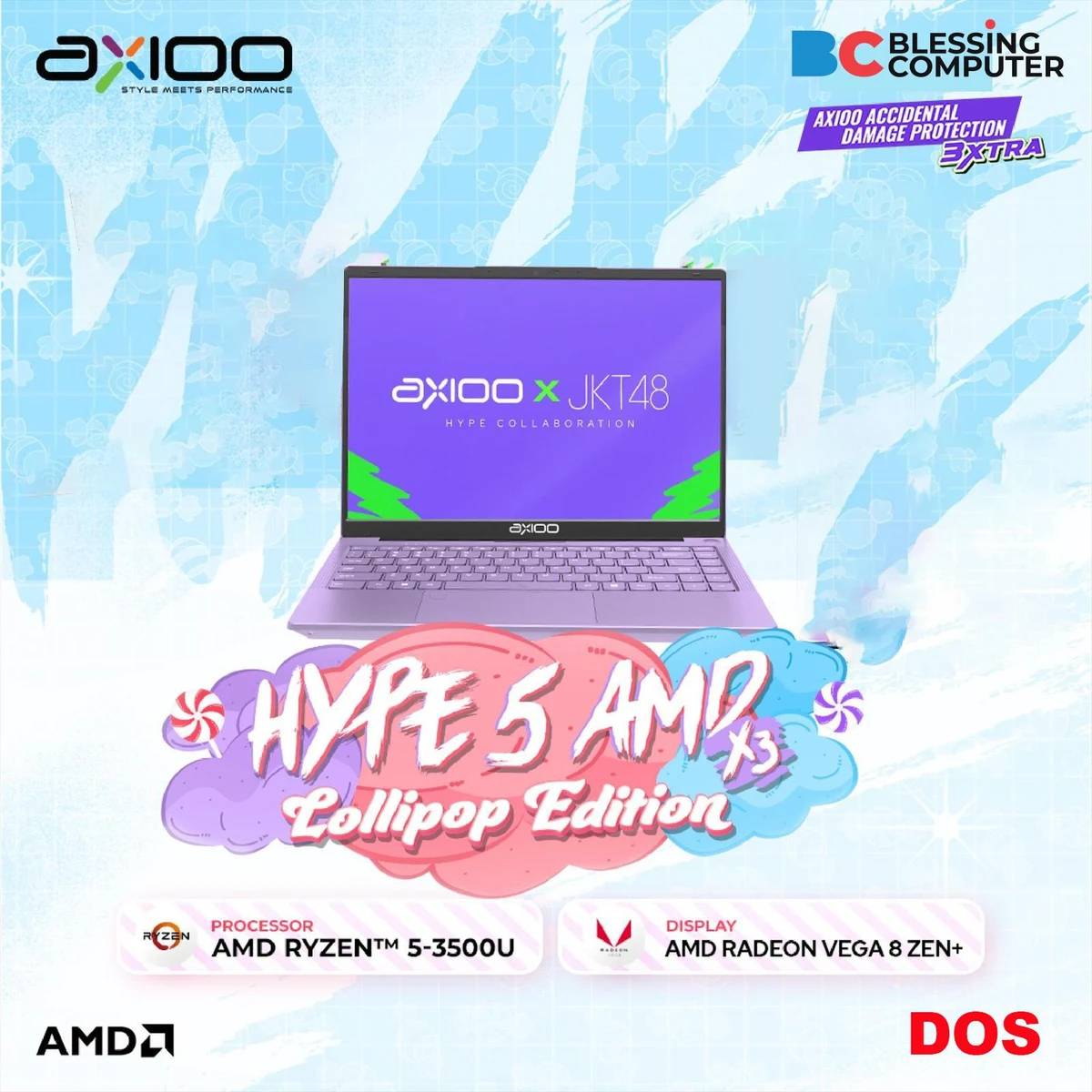 Jual Axioo Mybook Hype 5 Amd X3 Lollipop Ryzen 5 3500u 8gb 256gb Dos ...