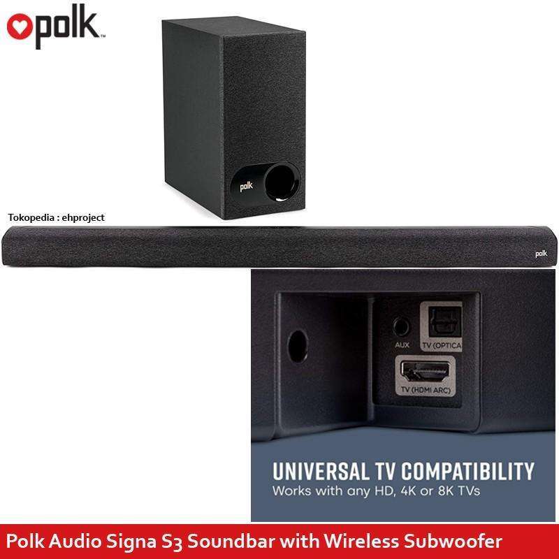 Jual Polk Audio Signa S3 Soundbar With Wireless Subwoofer Support 4k 8k ...