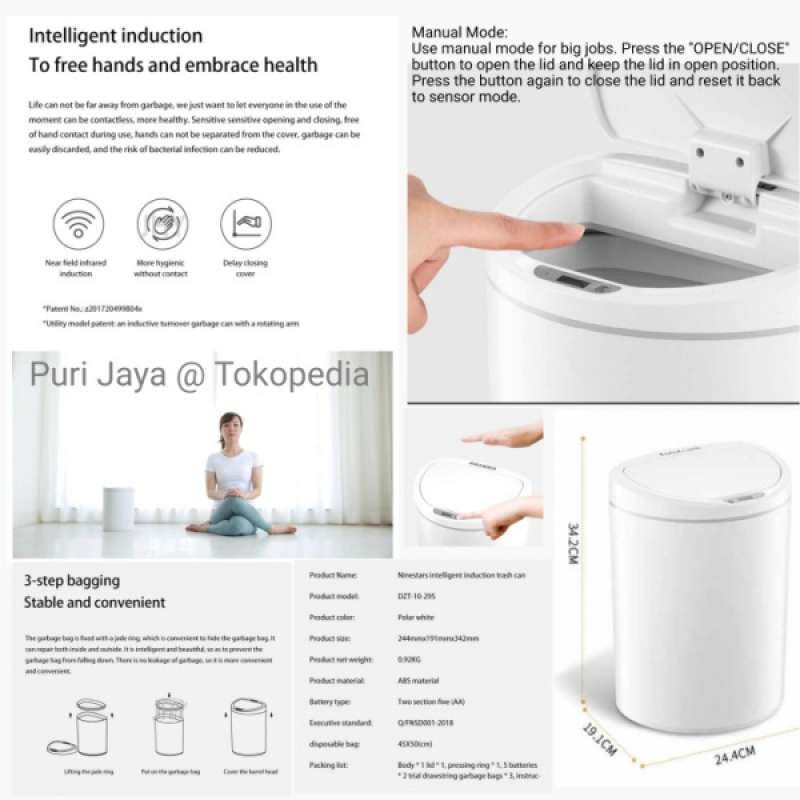 Promo Smart Trash Bin Touchless Tempat Sampah Pintar Sensor Otomatis ...