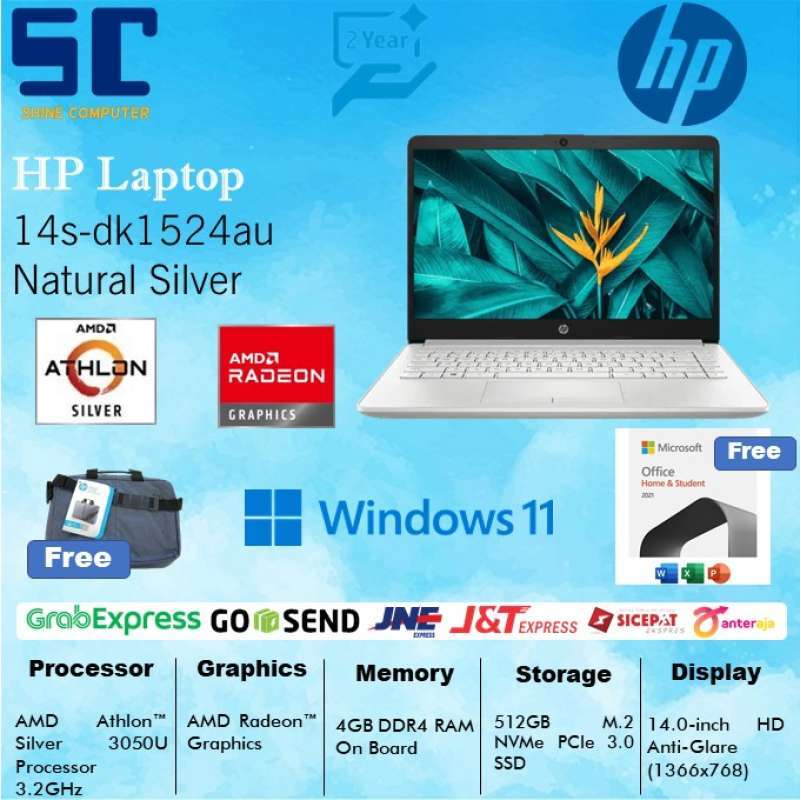 Promo Hp Laptop 14s-dk1524au Amd Athlon 3050u/4gb/512gb/win11+ohs2021 ...