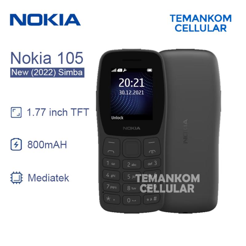 Jual Nokia 105 Dual Sim Simba 2022 New Garansi Resmi 1 Tahun Hape Senter Feature Phone Candy Bar ...