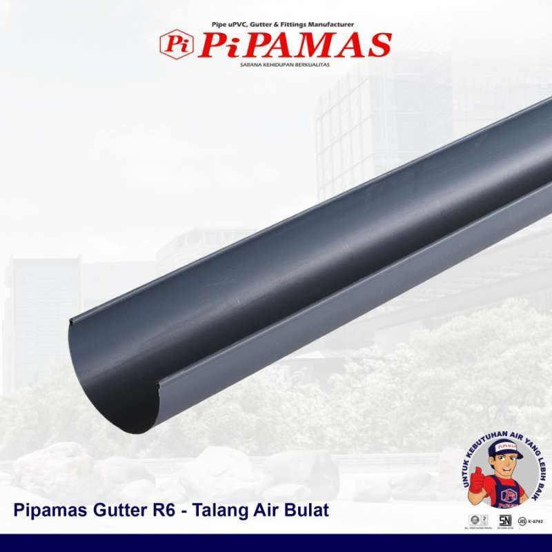 Jual Talang Air Bulat Panjang 4 Meter Pipamas Gutter Profile R6 di ...