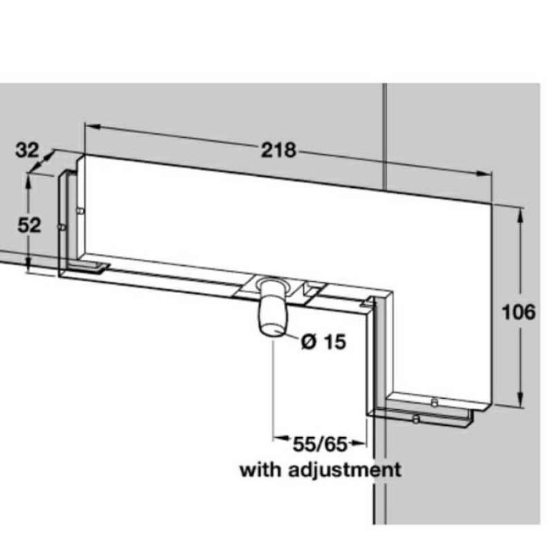 Promo Patch Fitting Glass Dekkson Pt40 Penjepit Kaca Bagian Atas Model ...