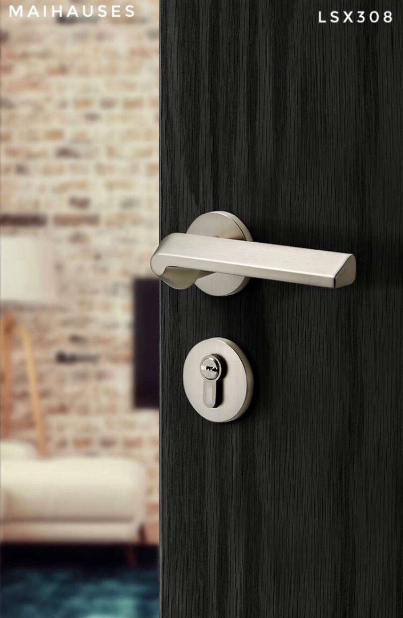 Promo Gagang Pintu Door Handle Kayu Besi Minimalis Stainless Full Set ...