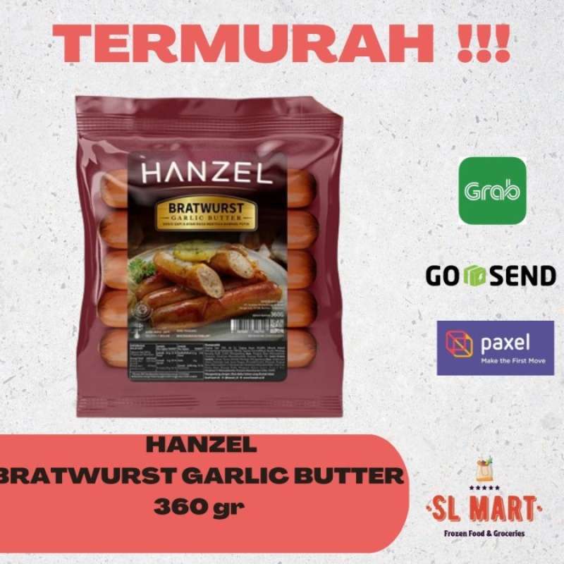 Jual Hanzel Bratwurst Garlic Butter Sosis Sapi Ayam 360 gr di Seller ...