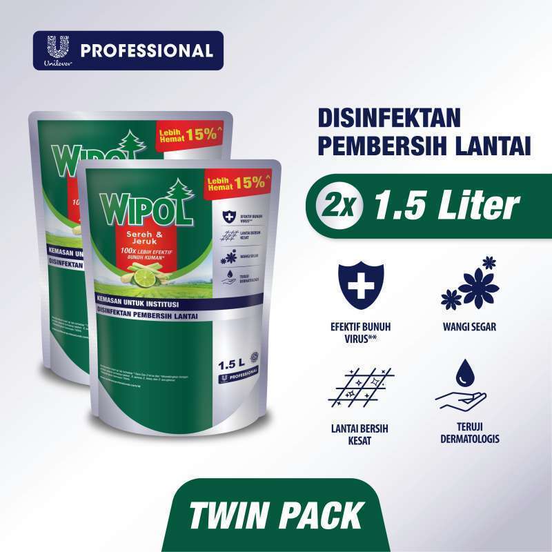 Promo Wipol Professional Disinfektan Pembersih Lantai Sereh Jeruk Pouch ...