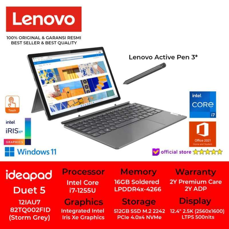 Jual LENOVO Laptop Duet 5 12IAU7 / Intel Core i7 / 16GB RAM / 512GB SSD ...