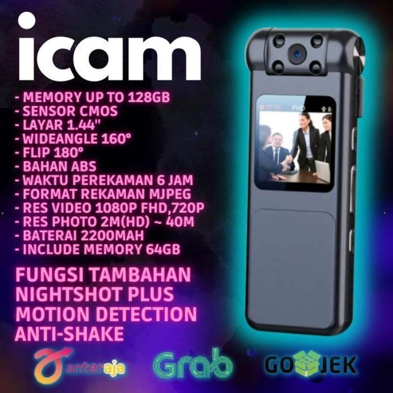 Promo Spy cam video recorder icam 64gb full hd 1080p Diskon 23% di ...