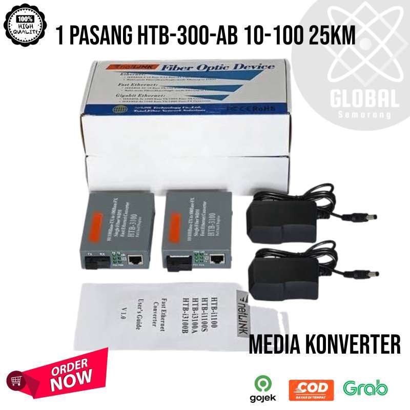 Jual Netlink Htb 3100 Ab Sepasang Media Converter Fiber Optic Di Seller