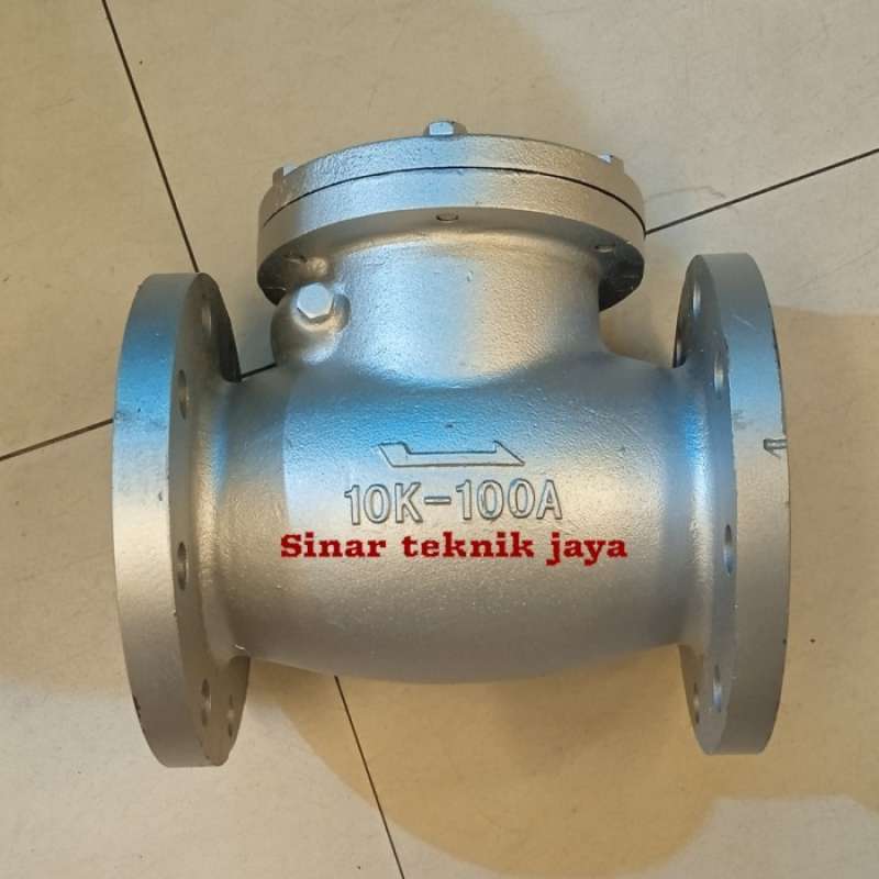 Promo swing check valve 4 jis 10k flange DN 100 cast iron Diskon 23% di ...