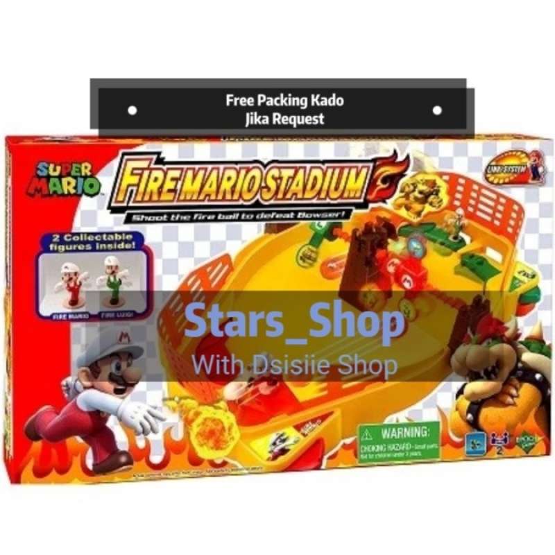 Promo Super Mario Fire Mario Stadium Shoot Fire With 2 Figure Original ...