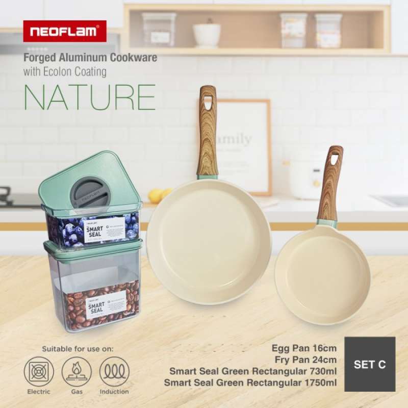 Promo Neoflam Nature Set / Panci Keramik Induksi Diskon 5% di Seller ...