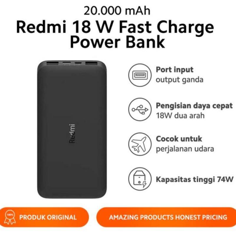 Jual Xiaomi Official Redmi Powerbank 18W Fast Charge 20.000Mah 2 Port ...