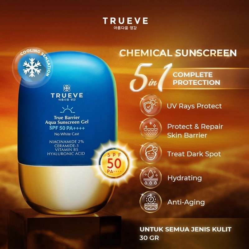 Jual Trueve True Barrier Aqua Sunscreen Gel / True Barrier Mineral ...