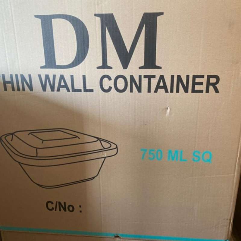 Promo Thinwall Dm/Kotak Makan Sq Kotak Sama Segi 750Ml 1 Dus 400 Set ...