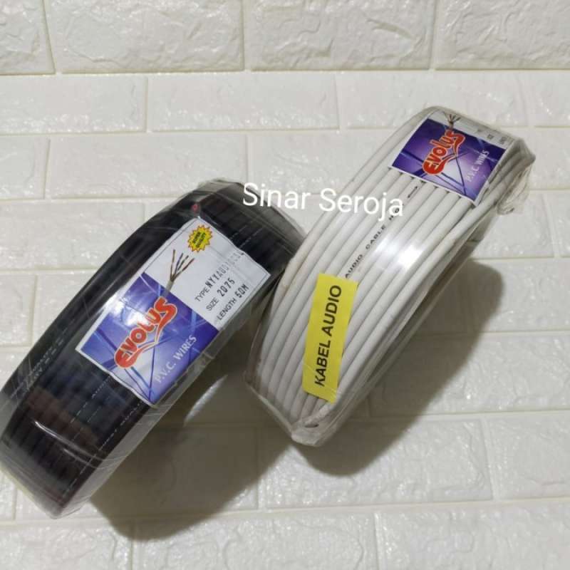 Promo Kabel Listrik 2X0.75/Hyo 2X0,75 50 Meter Hitam/Putih Diskon 17% ...
