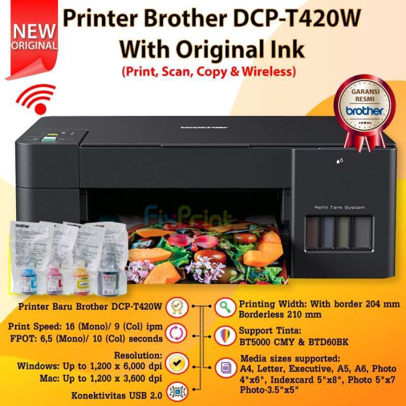 Promo Printer Brother Dcp-T420W T420 Inkjet Aio Wifi Broter T 420 ...