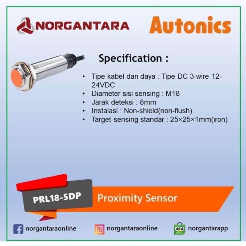 Jual Autonics Proximity Sensor Prl18-5dp Di Seller Pt. Norgantara Prima Perkasa Official Store ...