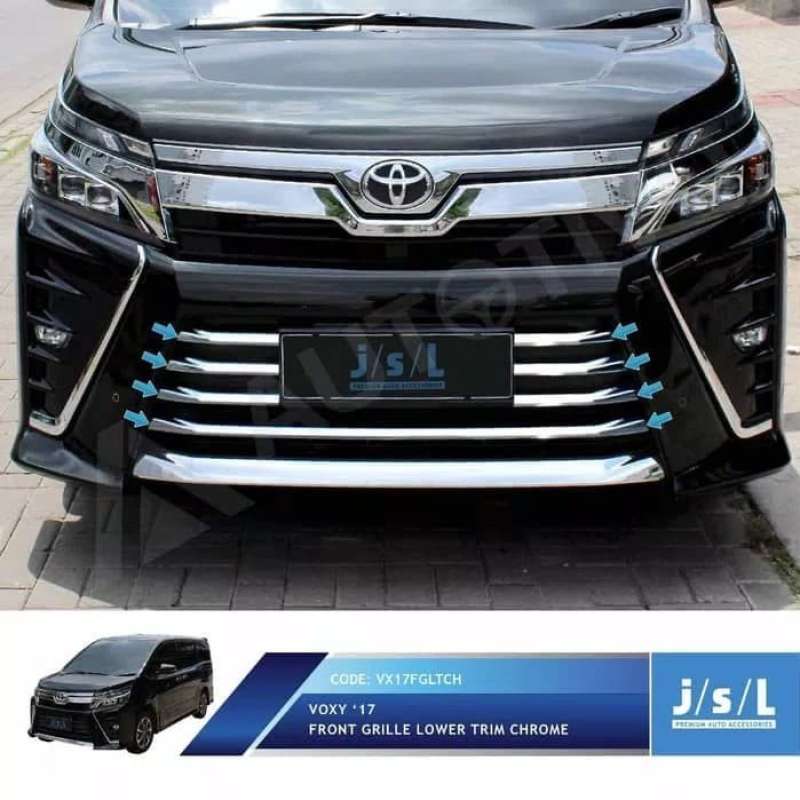 Jual Lis Grill Radiator Toyota Voxy Front Grille Lower Trim Chrome Di ...