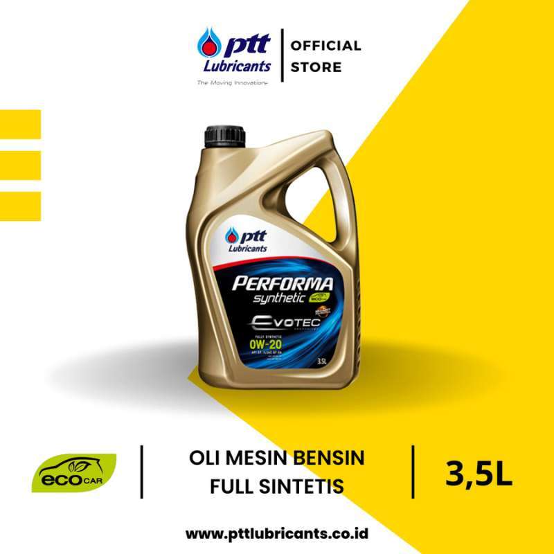 Jual PTT Lubricants Performa Synthetic ECO CAR SAE 0W-20 API SP [3,5L] di Seller Ruji Store ...