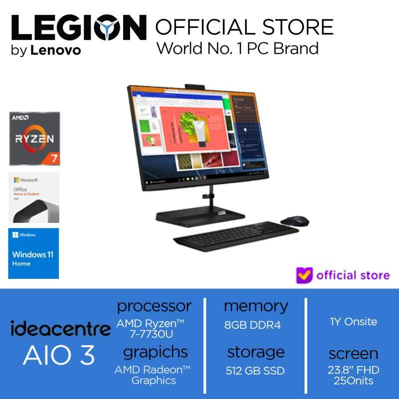 Jual Lenovo Ideacentre Aio 3 24alc6 Qxid [amd R7-7730u/ 8gb /512gb Ssd ...