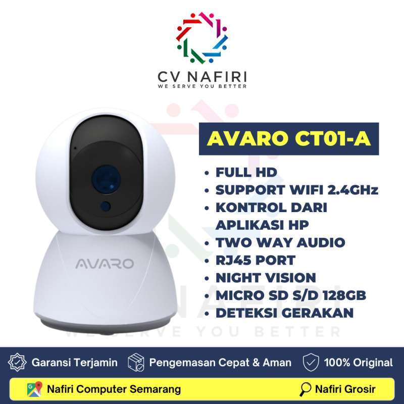 Promo IP CAM AVARO CT01-A WIFI SMART IP CAMERA FULL HD CCTV RUMAH 2 WAY AUDIO Diskon 17% di ...