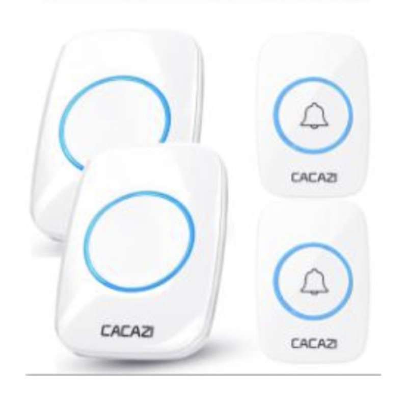 Promo Bel Pintu CACAZI White 2 Button 2 Receiver Wireless Doorbell ...