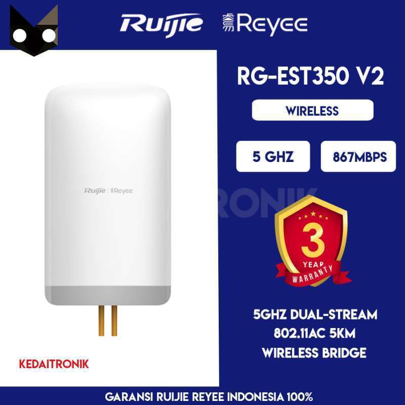 Jual Ruijie RG-EST350 V2 5GHz Dual-stream 802.11ac 5KM Wireless Bridge ...