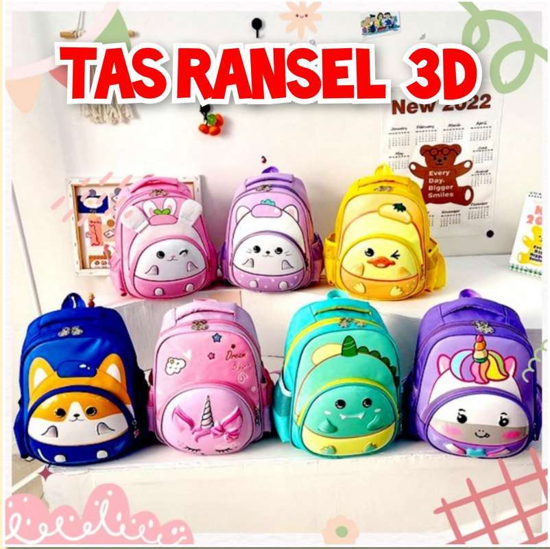 Promo Tas Ransel 3d Karakter Kartun Hewan Lucu Timbul 3 Dimensi ...