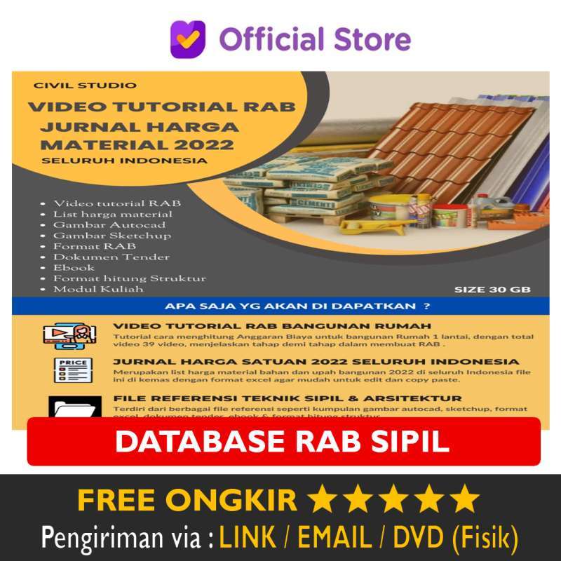 Promo Data Harga Upah & Bahan Material Bangunan Struktur RAB BBS Teknik Sipil Gambar 2D 3D AHS ...