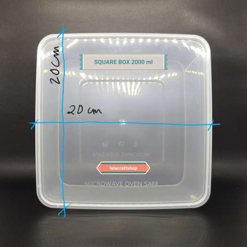 Jual Kotak Plastik Bening 2000 Ml / Thinwall Kotak 2000ml / 1 Pack 25 ...
