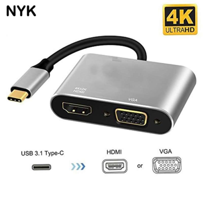 Jual Converter Usb Type C 2in1 To Hdmi Dan Vga Adapter Support 4k Di ...