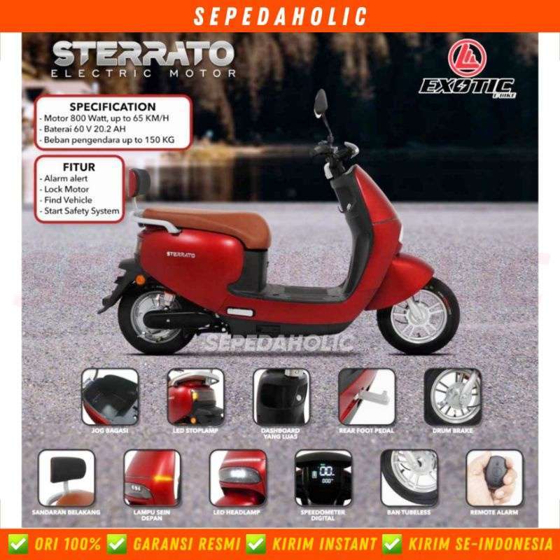 Jual Sepeda Motor Listrik EXOTIC STERRATO Electric E Bike 800 Watt ...