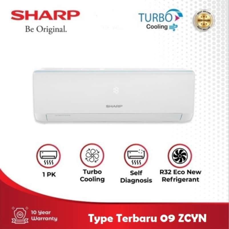 Promo AC SHARP 1 PK AHA-09 UCY SPLIT R 32 TURBO COOLING Diskon 1% di ...