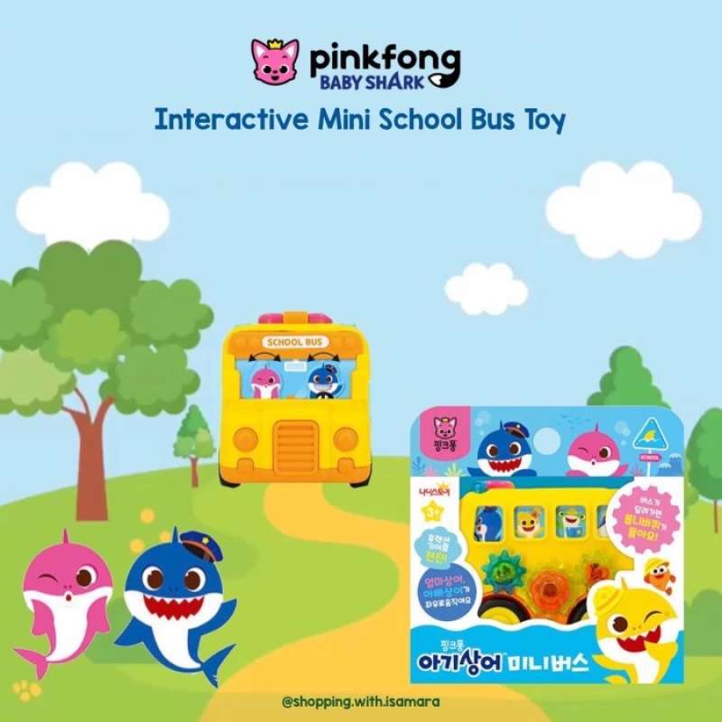 Promo Pinkfong Baby Shark Interactive Mini School Bus Toy / Mainan ...
