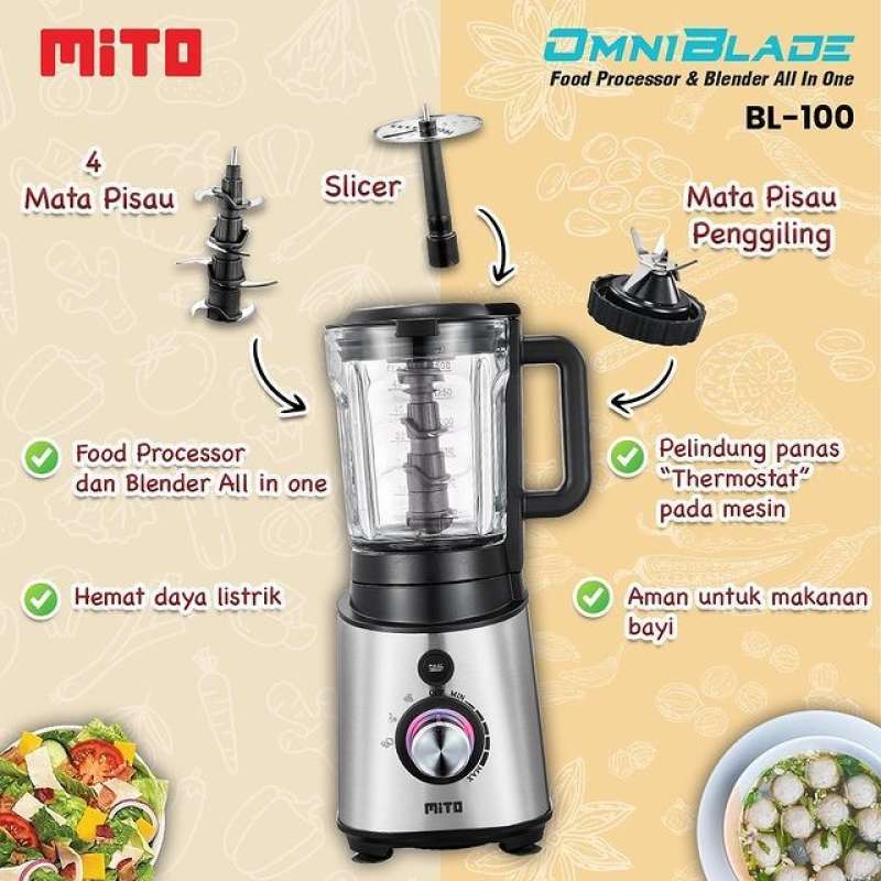 Jual Mito Food Processor Dan Blender Bl 100 / Bl100 Omni Blade Di ...