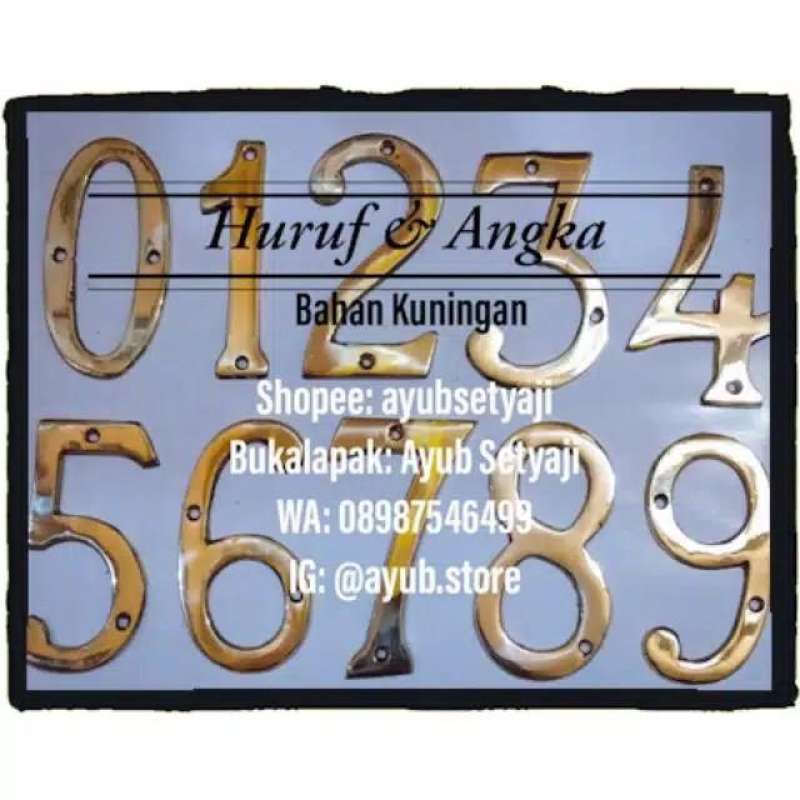 Jual Huruf dan Angka Kuningan Nomor Nomer Rumah di Seller ayubstore ...
