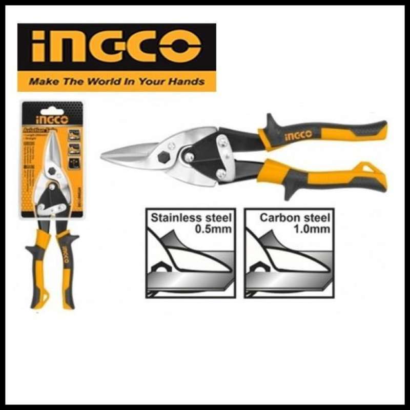 Jual Ingco Gunting Plat Stainless Puring Aviation Snip Ukuran 250mm 10 ...