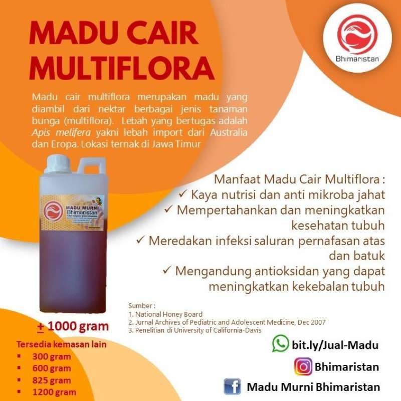 Jual Madu Murni Multiflora Asli 1 kg di Seller Toko Bhimaristan ...