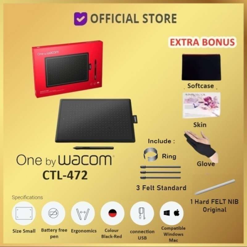 Jual Wacom One by CTL-472/K0-CX Creative Pen Tablet CTL472 CTL 472 KO ...