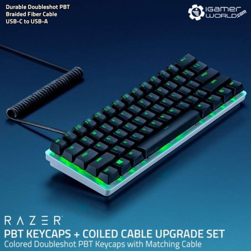 Promo Razer Pbt Keycaps + Coiled Cable Upgrade Set For Mechanical ...