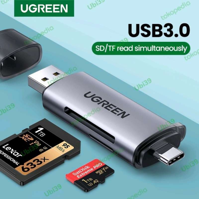 Promo Ugreen USB Type-C and USB 3.0 card reader TF+SD card ...