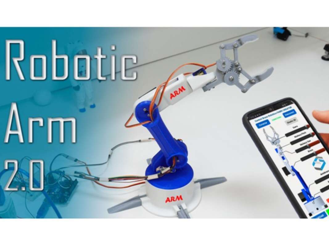 Promo Diy Arduino Robot Arm With Smartphone Control/Print 3D Rangka ...